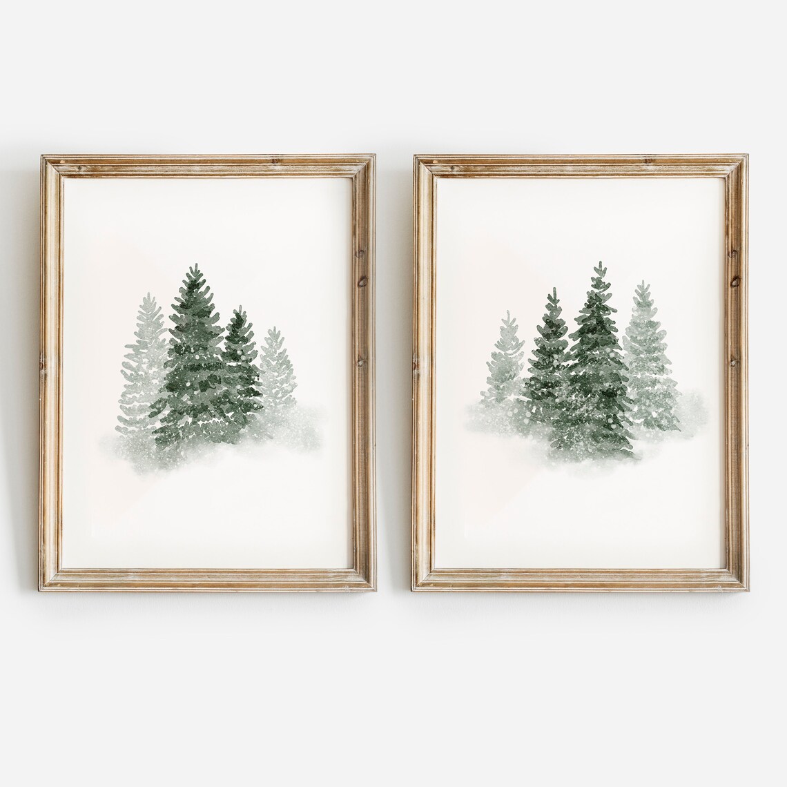 Snowy Evergreen Trees Print Winter Forest Printable Wall Art - Etsy