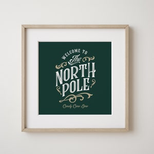 Vintage North Pole Printable Wall Art, Vintage Christmas Print, Old ...