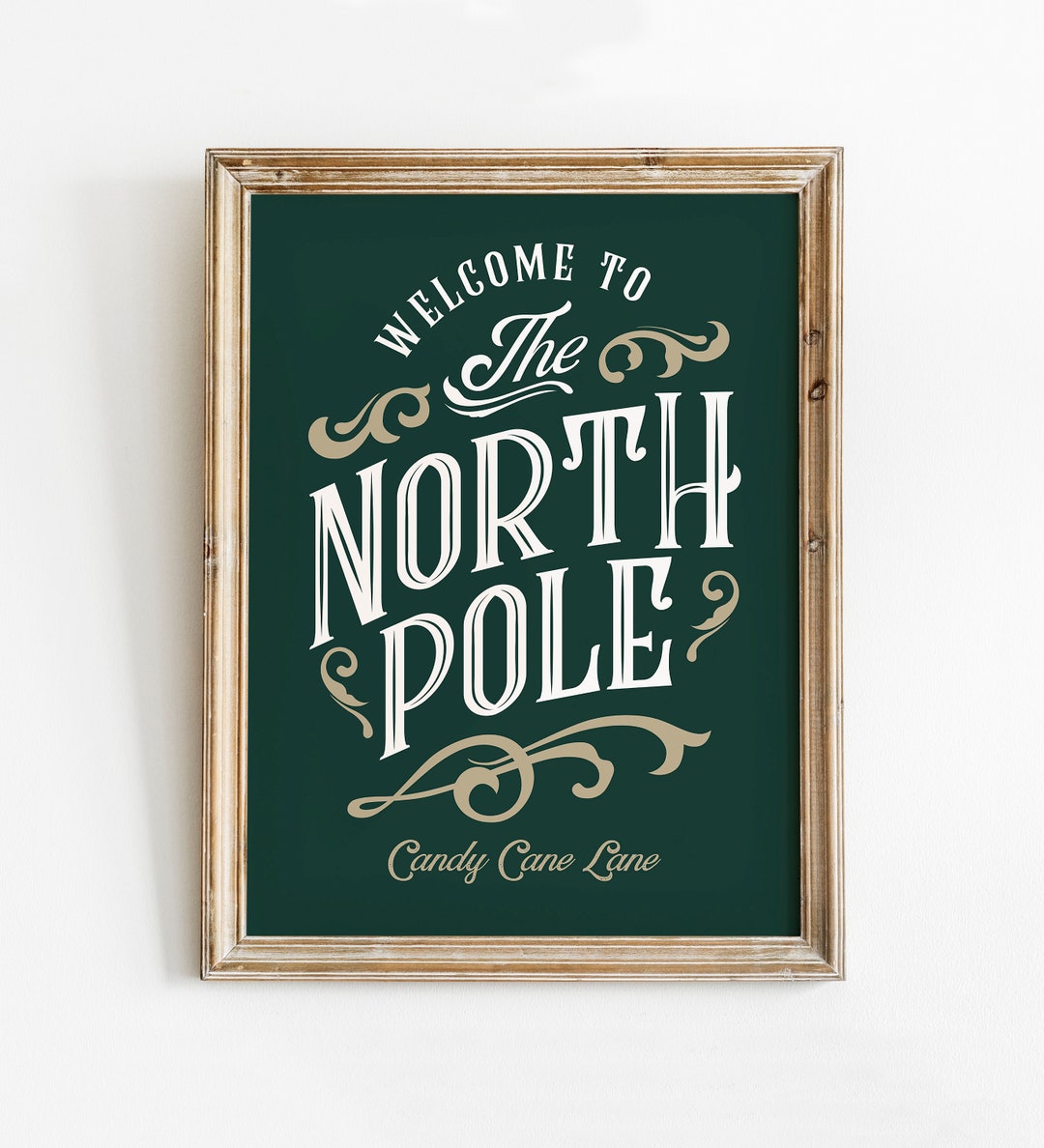 Vintage North Pole Printable Wall Art, Vintage Christmas Print, Old ...