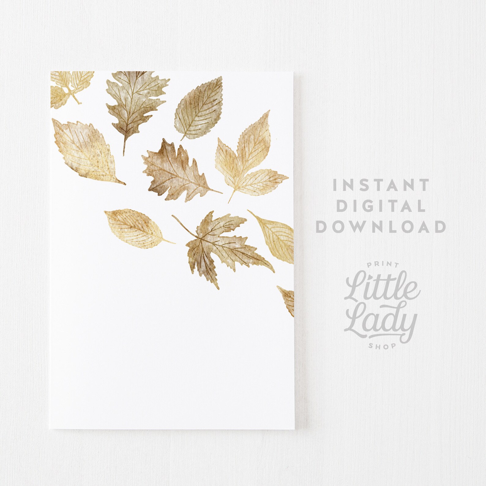 Fall Leaves Prints Set of 2 Watercolour Leaves Fall Printable - Etsy