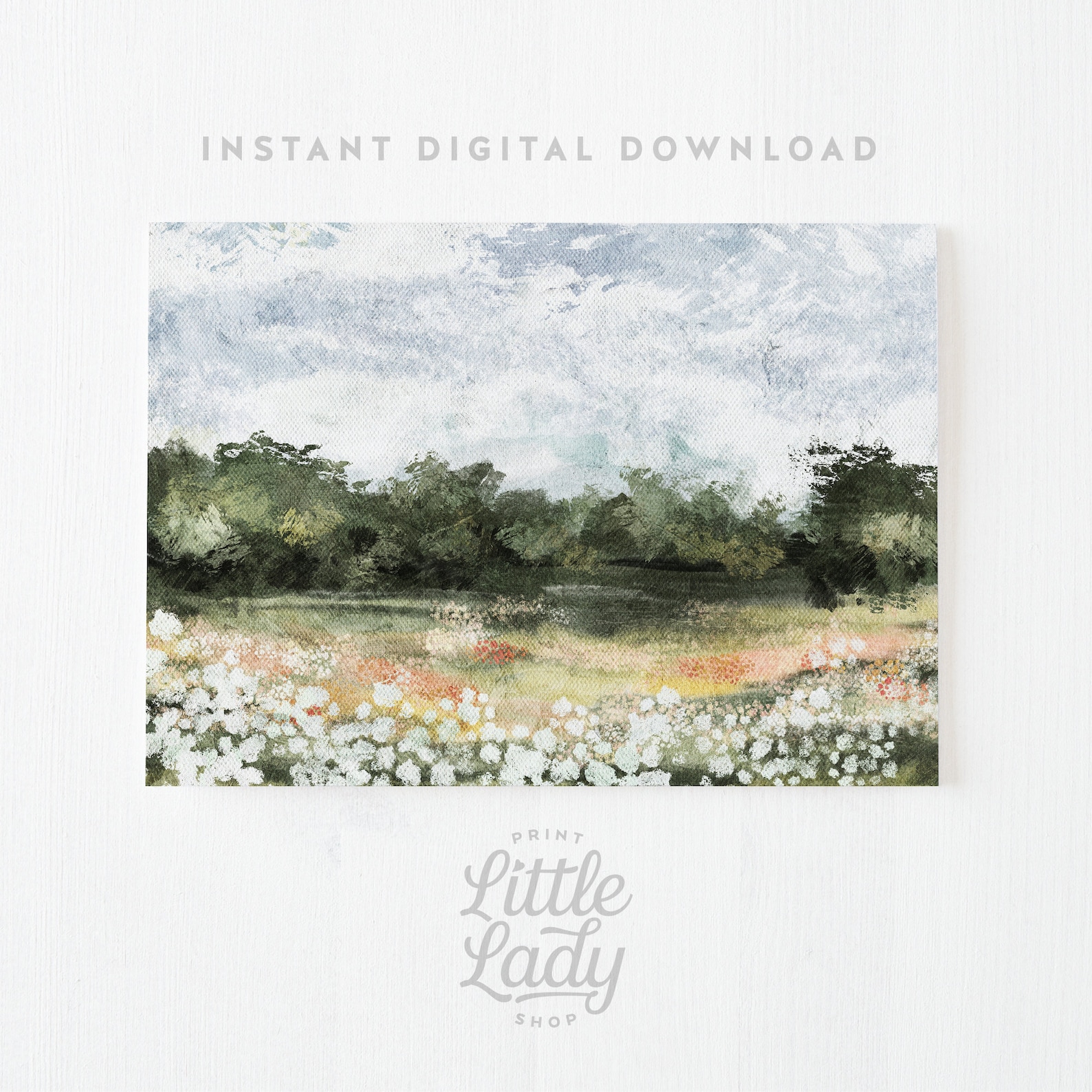 Country Landscape Printable Art Vintage Style Landscape | Etsy