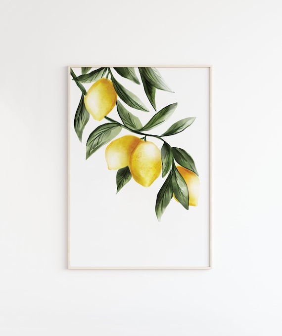 Lemon Print Kitchen Wall Art Printable Art Kitchen Decor - Etsy