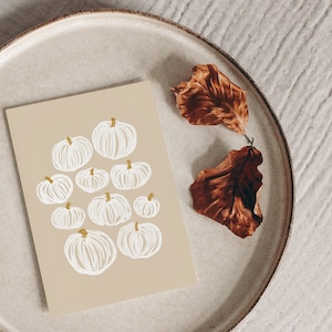 Neutral Pumpkin Painting, Modern Fall Print, Printable Wall Art, Beige ...