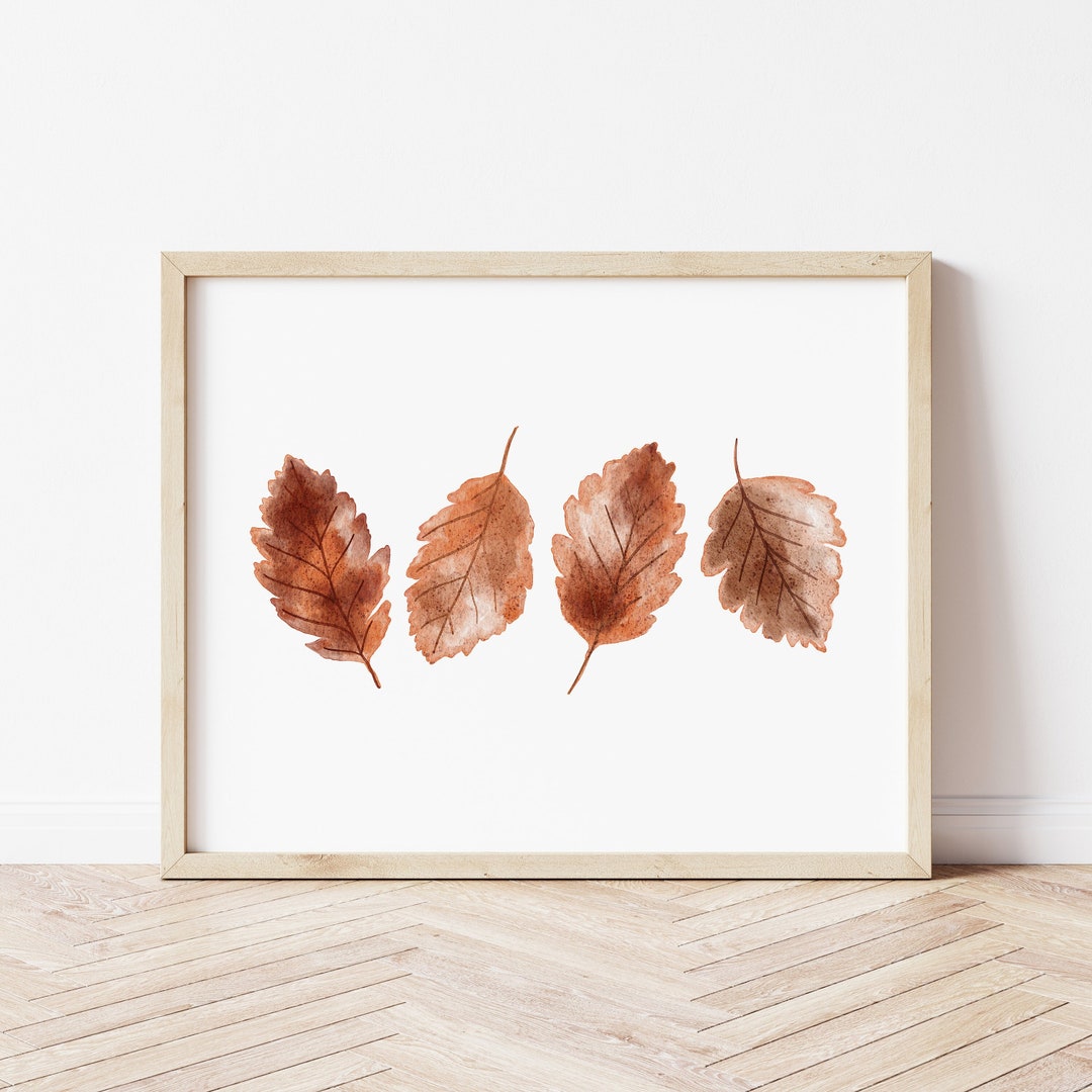 Fall Leaves Printable Art Fall Decor Fall Print Rustic - Etsy