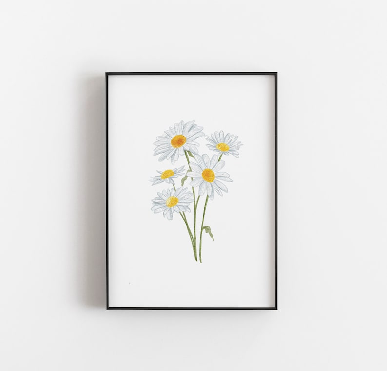 Daisy Print, Daisy Printable Wall Art, Daisy Wall Art, Flower Poster ...