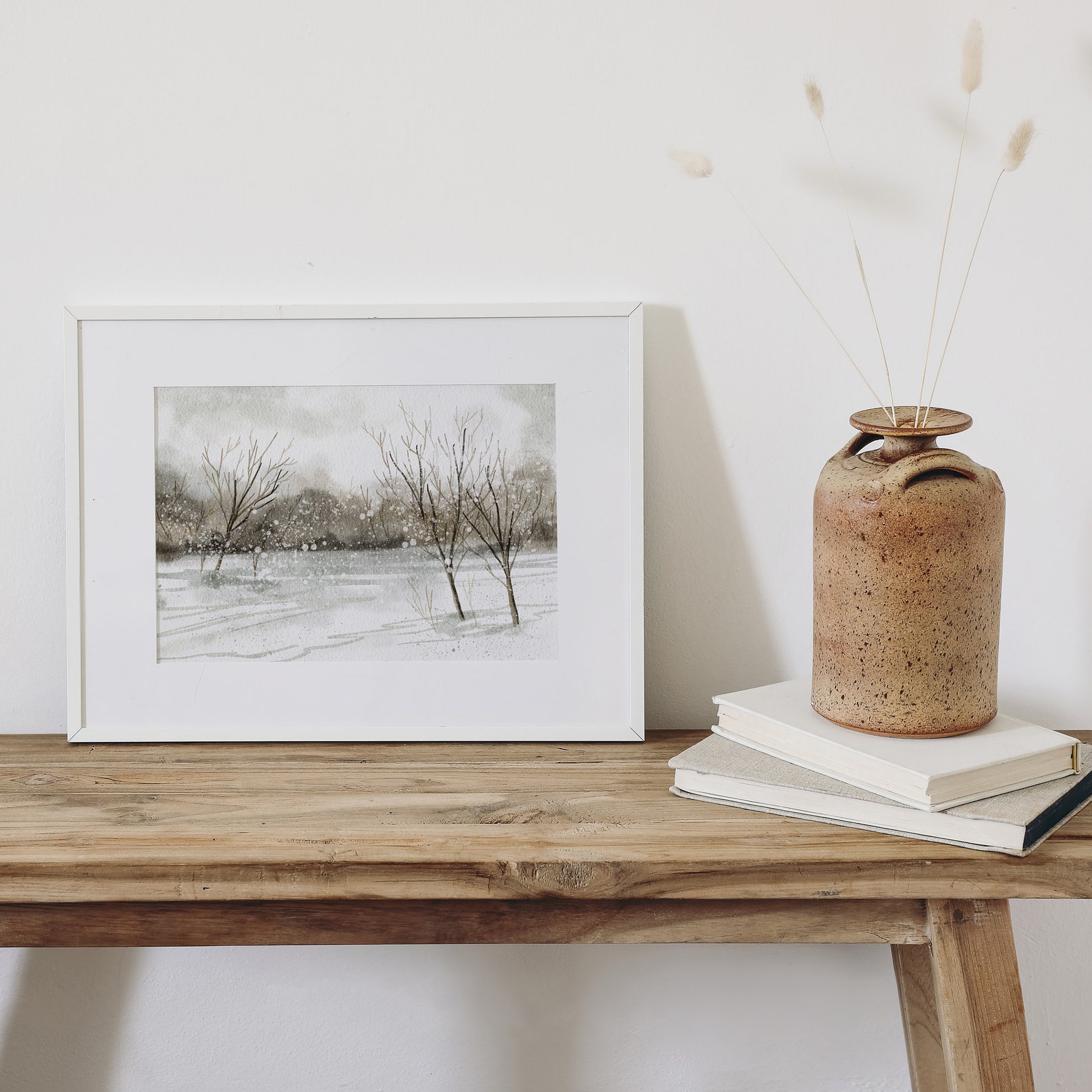 Winter Landscape Print, Snowy Winter Print, Neutral Landscape Printable ...