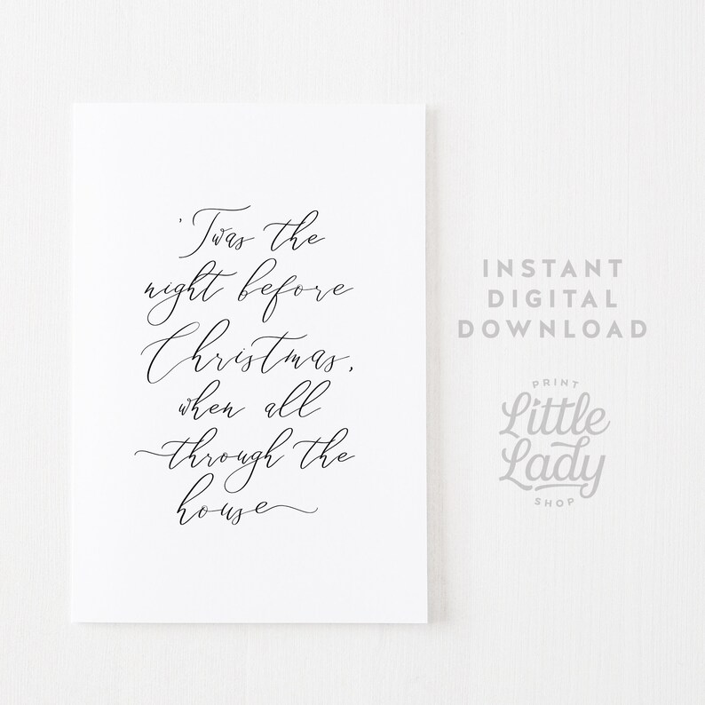Twas the Night Before Christmas Print, Christmas Printable Wall Art ...