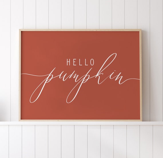 Hello Pumpkin Fall Print Fall Printable Art Rustic Fall - Etsy