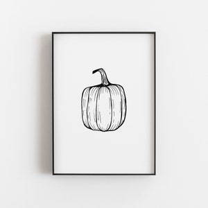 Pumpkin Print, Pumpkin Printable Art, Fall Print, Fall Printable Art ...