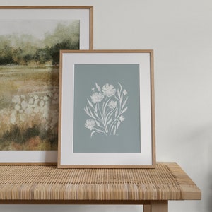 Muted Abstract Flower Print, Wildflower Printable Wall Art, French ...