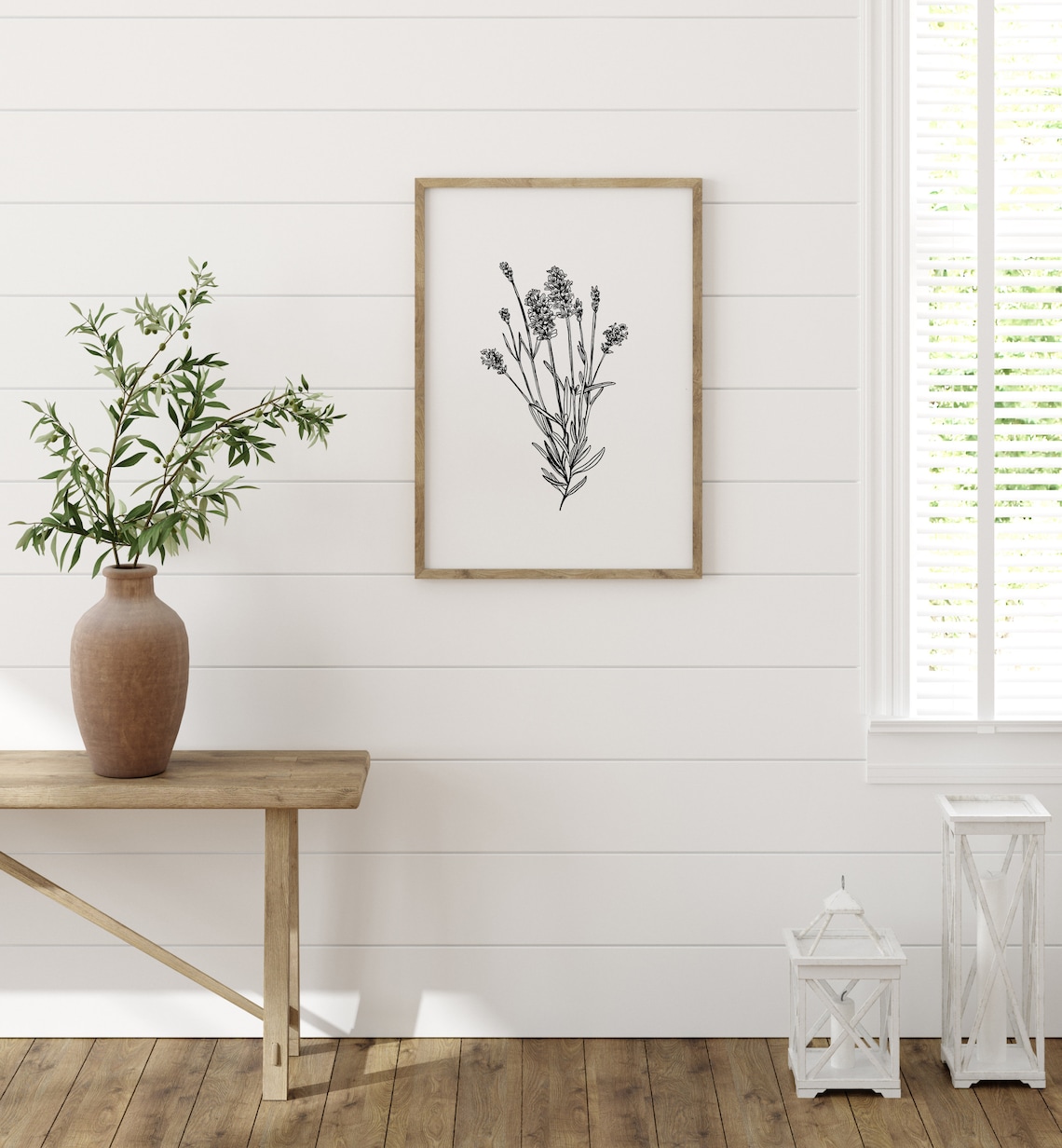 Lavender Line Art Print Lavender Printable Wall Art - Etsy