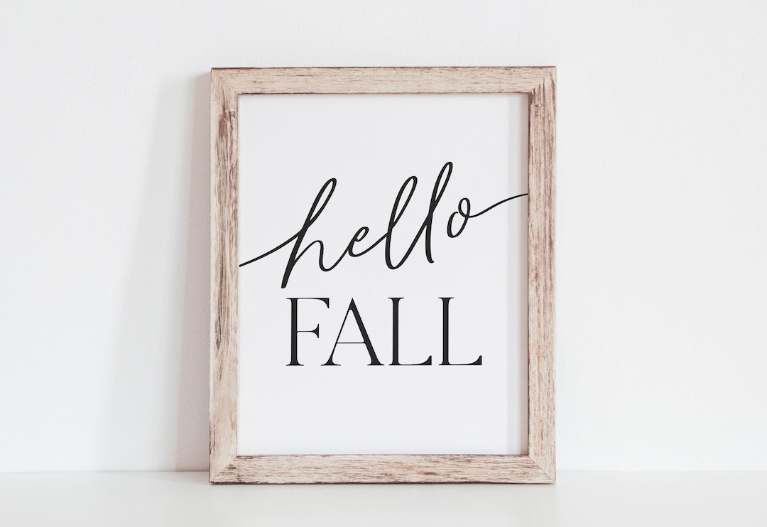 Hello Fall Wall Art, Fall Printables, Farmhouse Style Decor, Country ...