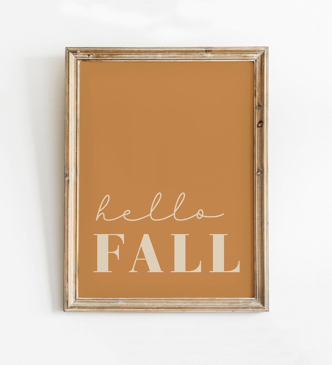 Orange Hello Fall Printable Wall Art, Fall Print, Modern Autumn Decor ...