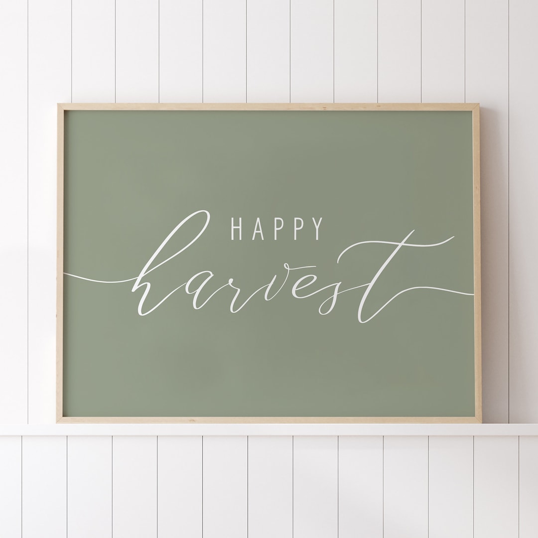 Happy Harvest Modern Fall Print, Fall Wall Art, Printable Art, Fall ...