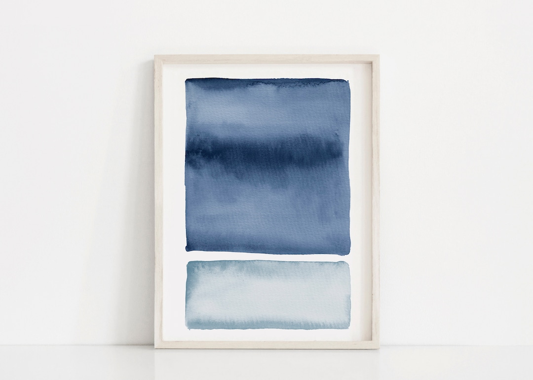 Blue Wall Decor, Abstract Print, Abstract Printable Art, Navy Blue ...
