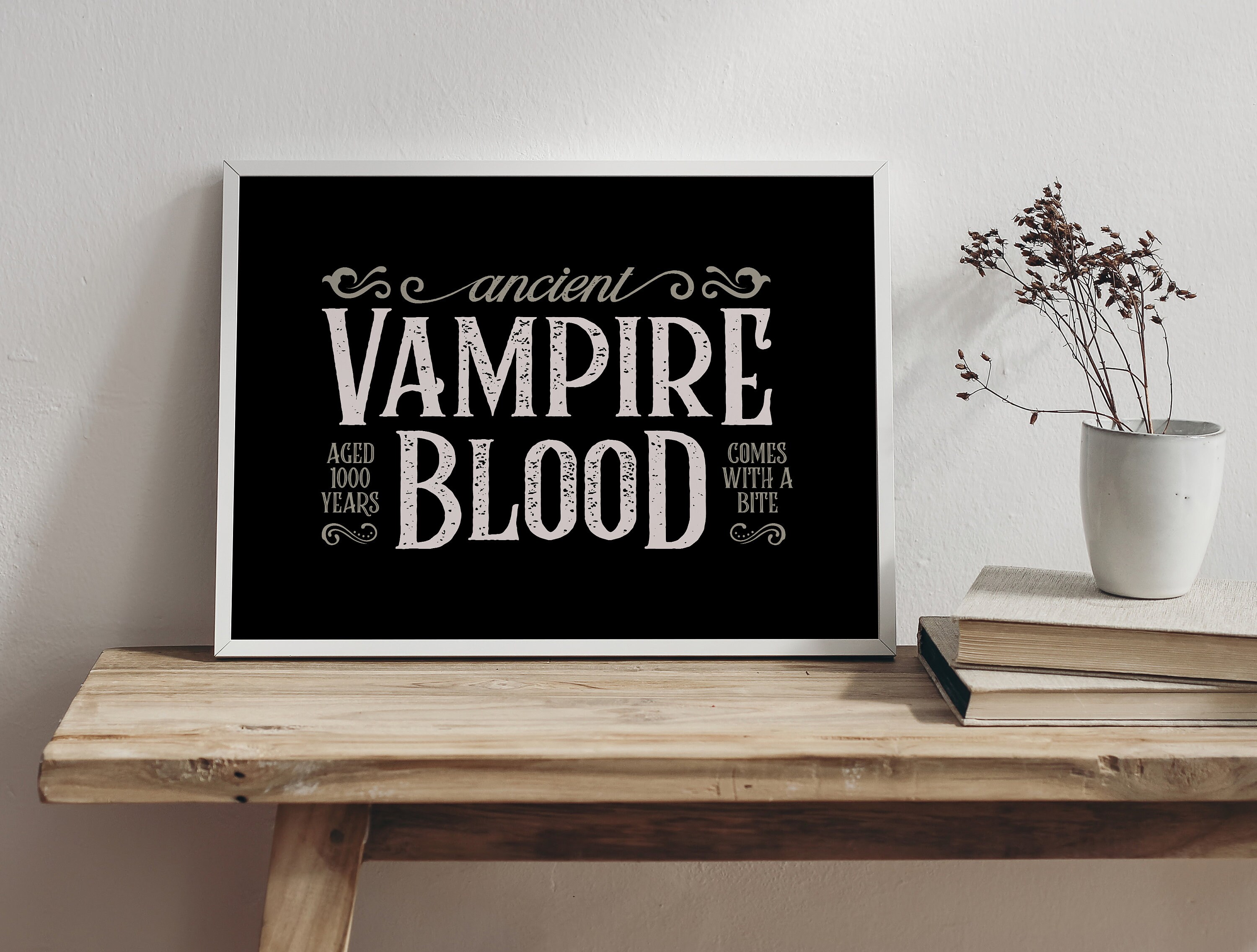 Vampire Blood Halloween Print, Printable Wall Art, Spooky Victorian ...