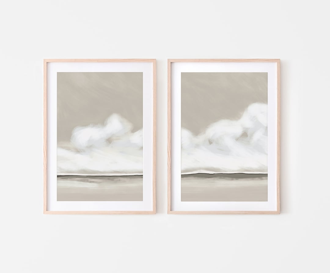 Beige Print Set, Set of 2 Prints, Beach Print, Coastal Print, Printable ...