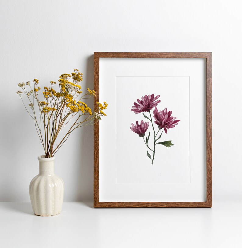 Floral Fall Decor, Fall Flower Print, Mums Printable Wall Art, Fall ...