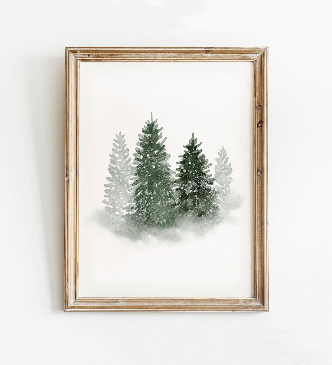 Christmas Tree Print, Christmas Printable Art, Snowy Winter Landscape ...