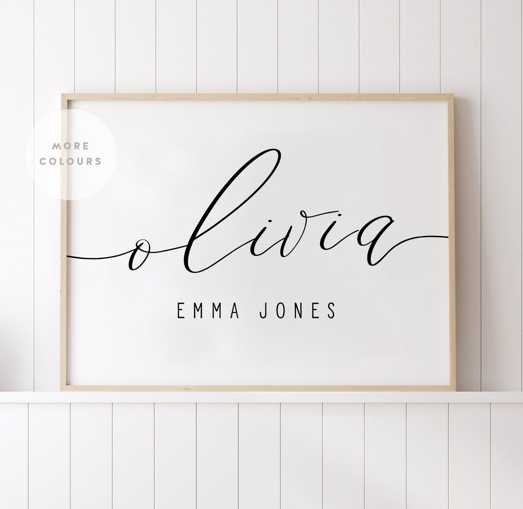 Custom Name Print, Baby Name Print, Nursery Wall Art, Custom Name Baby ...