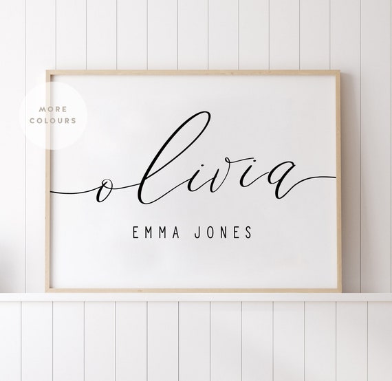 Custom Name Print Baby Name Print Nursery Wall Art Custom - Etsy