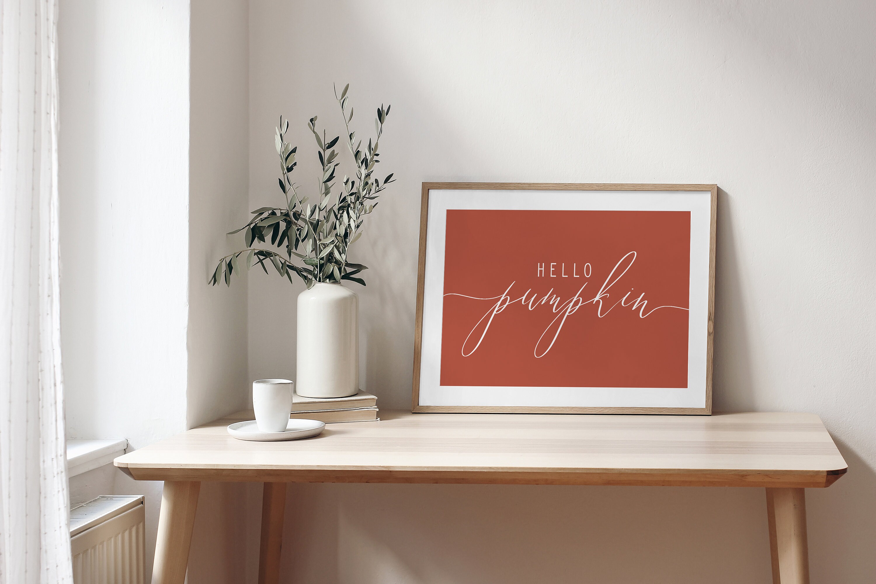 Hello Pumpkin Fall Print Fall Printable Art Rustic Fall - Etsy