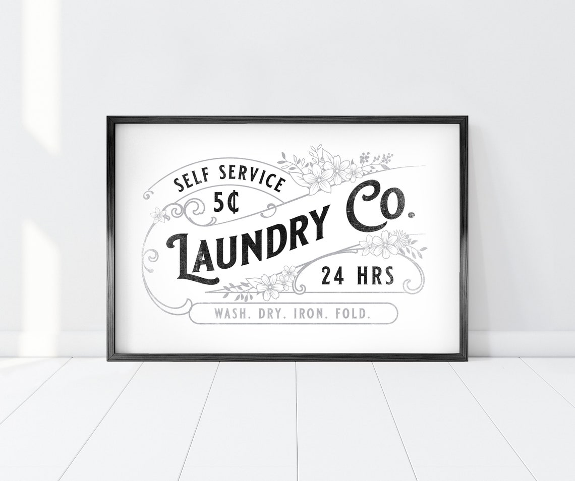 Vintage Laundry Print, Printable Art, Laundry Wall Decor, Laundry Wall ...