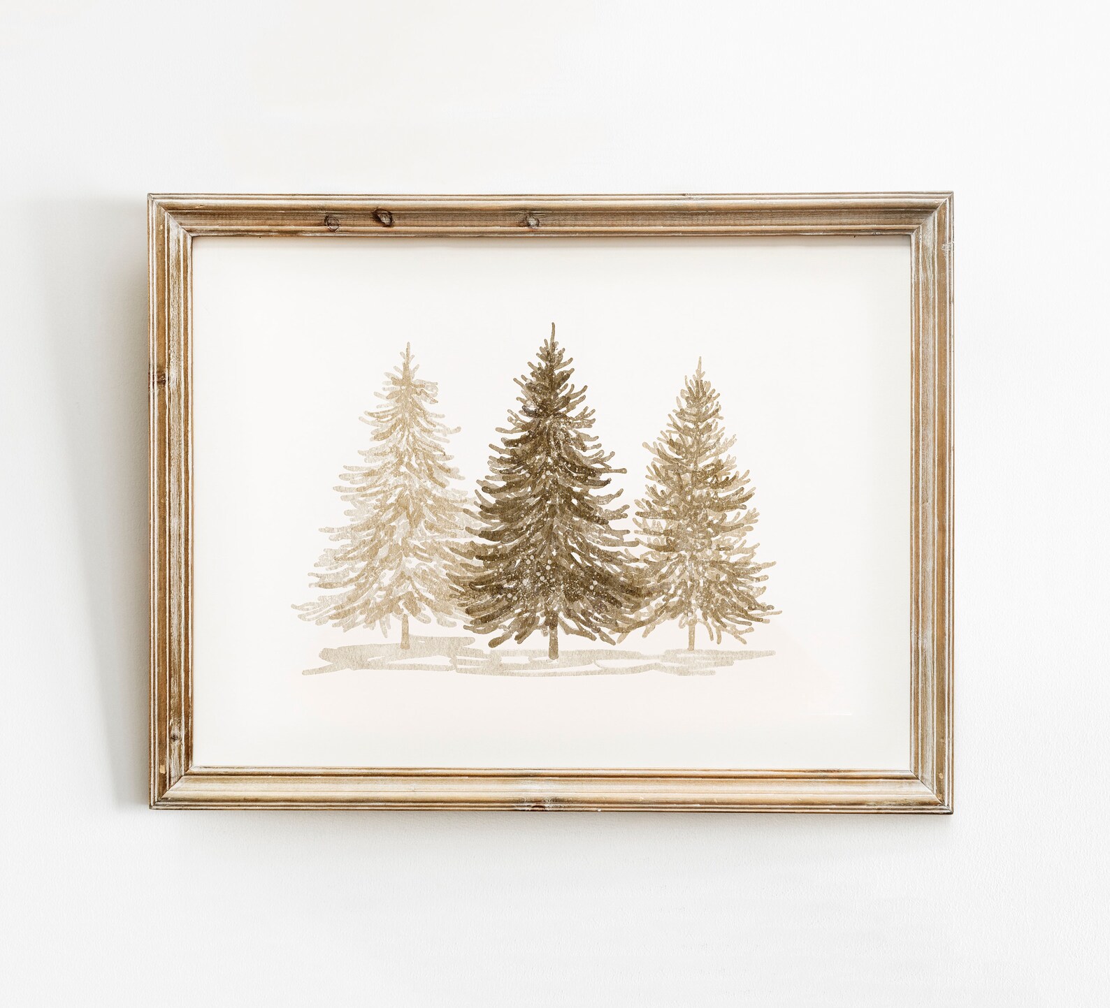 Beige Christmas Tree Print Gold Christmas Printable Wall Art - Etsy