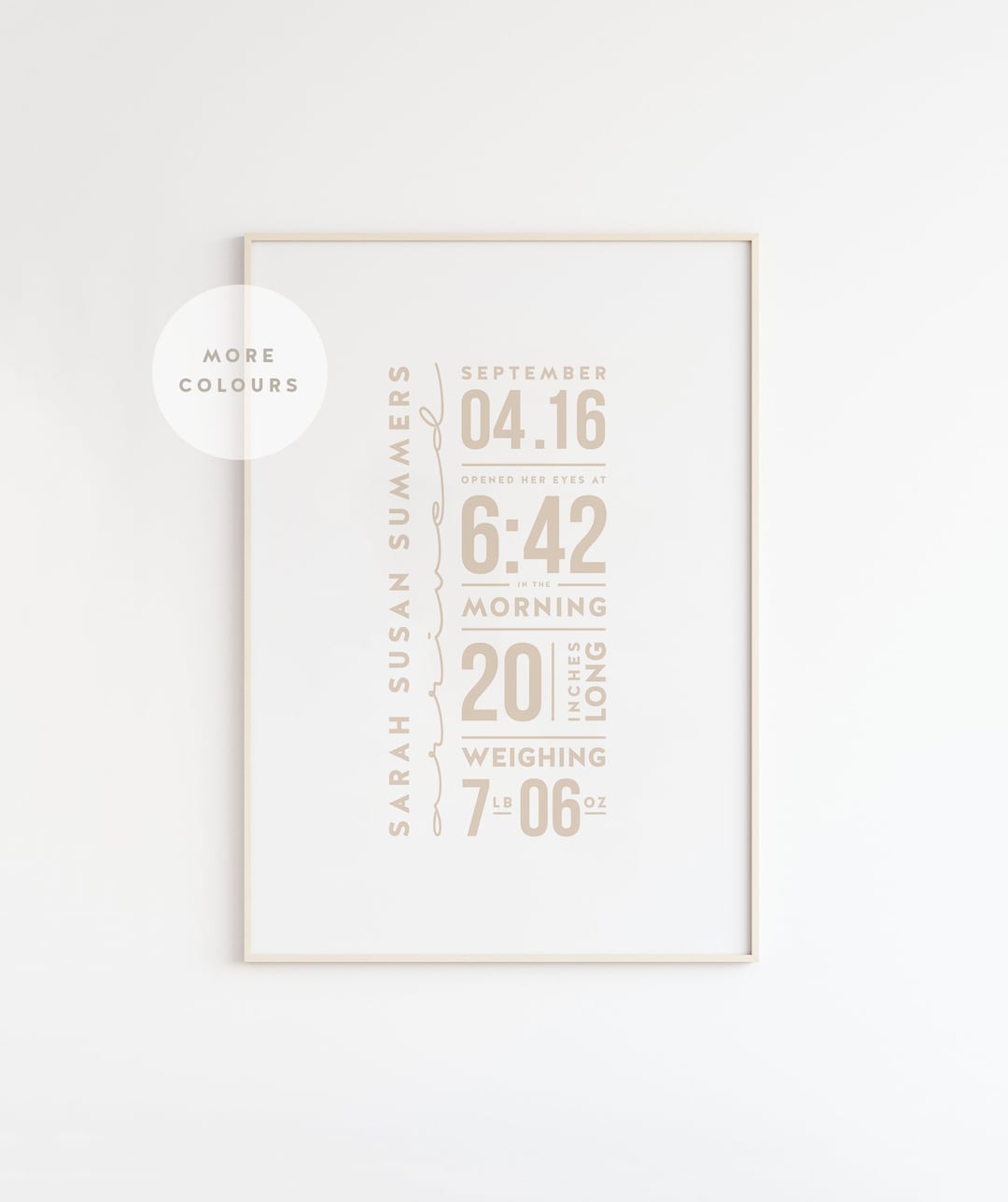 Birth Details Print, Custom Nursery Printable Art, Nursery Print ...