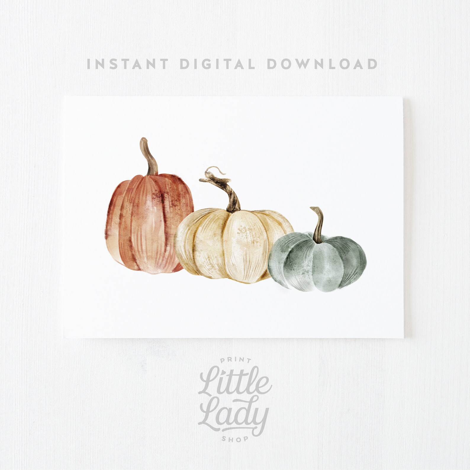 Pumpkin Watercolour Print Fall Wall Art Pumpkin Printable - Etsy