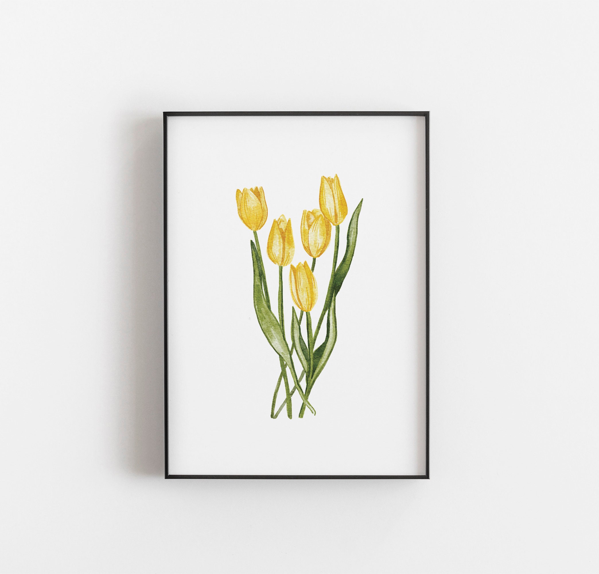 Yellow Tulip Print Tulip Printable Wall Art Spring Wall Art - Etsy
