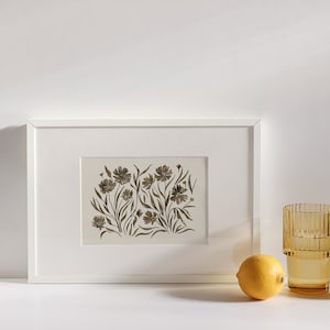 Neutral Flower Printable Wall Art, Spring Wildflower Botanical Print ...