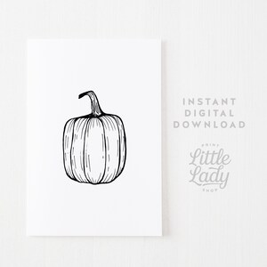 Pumpkin Print, Pumpkin Printable Art, Fall Print, Fall Printable Art ...