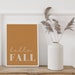 Orange Hello Fall Printable Wall Art, Fall Print, Modern Autumn Decor ...