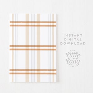 Orange Plaid Fall Print, Fall Printable Wall Art, Modern Farmhouse ...
