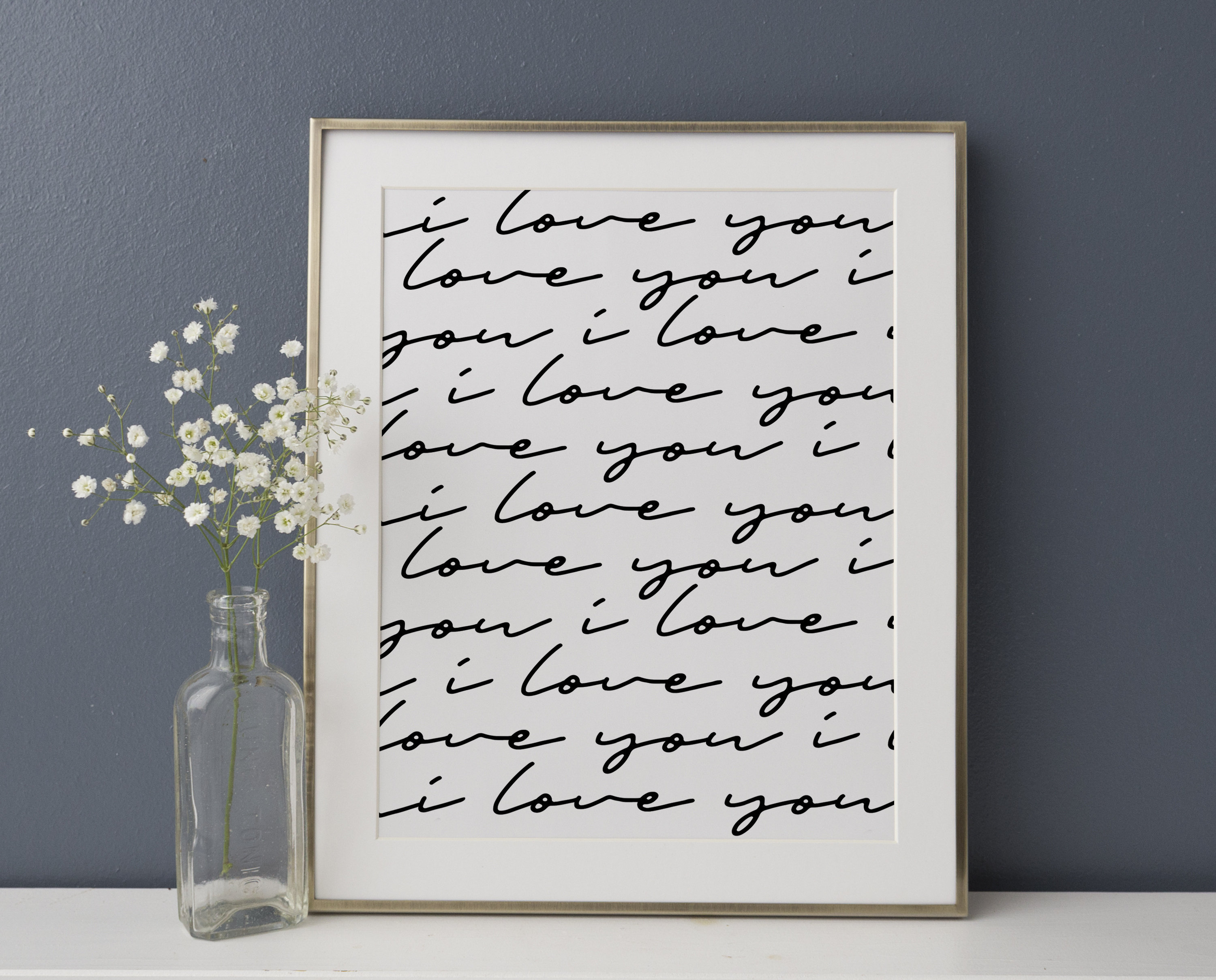 Printable Wall Art I Love You Print Bedroom Decor Nursery | Etsy Canada