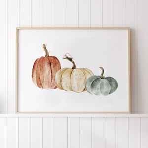 Pumpkin Watercolour Print, Fall Wall Art, Pumpkin Printable Wall Art ...
