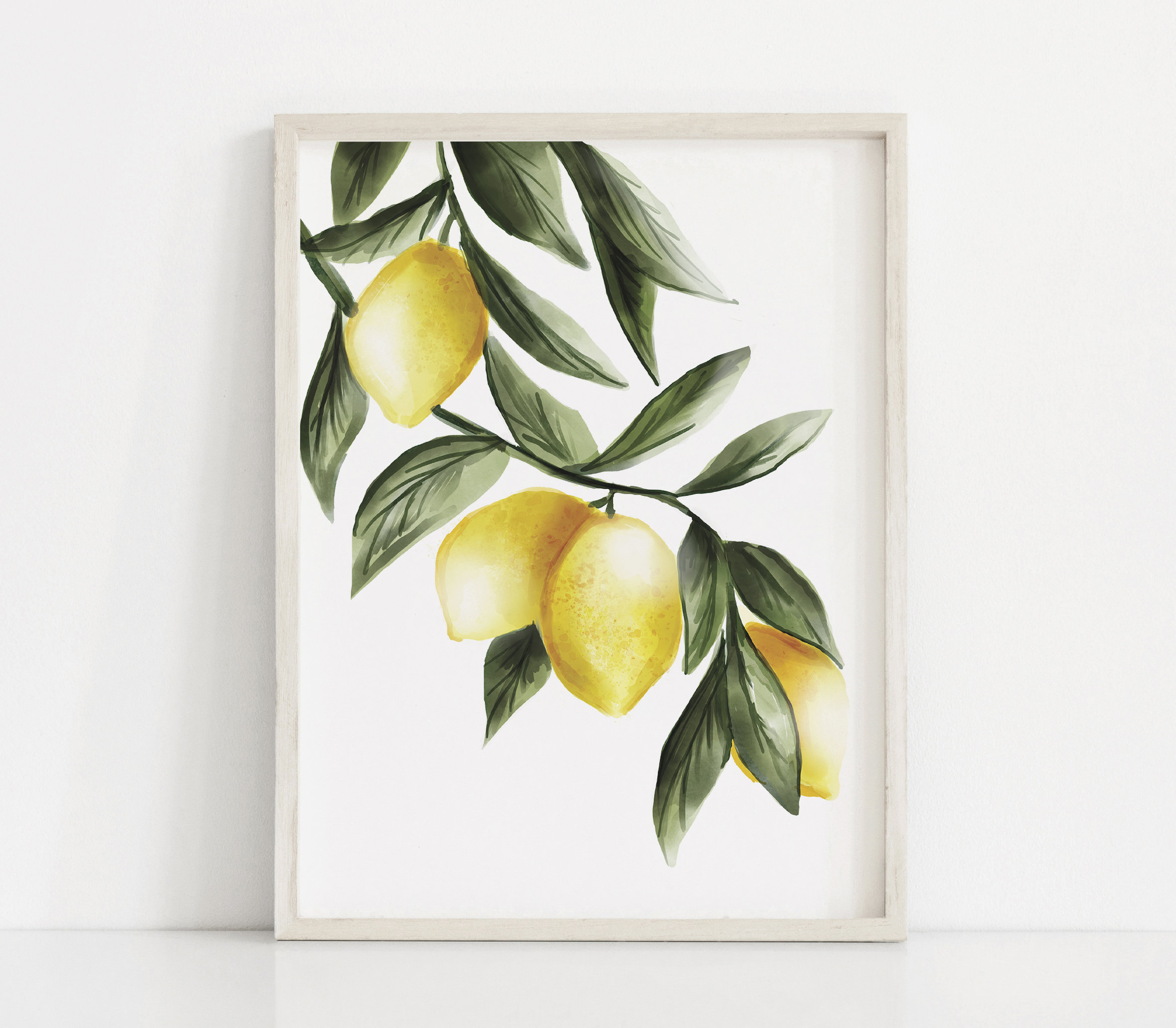 Lemon Print, Kitchen Wall Art, Printable Art, Kitchen Decor, Lemon ...