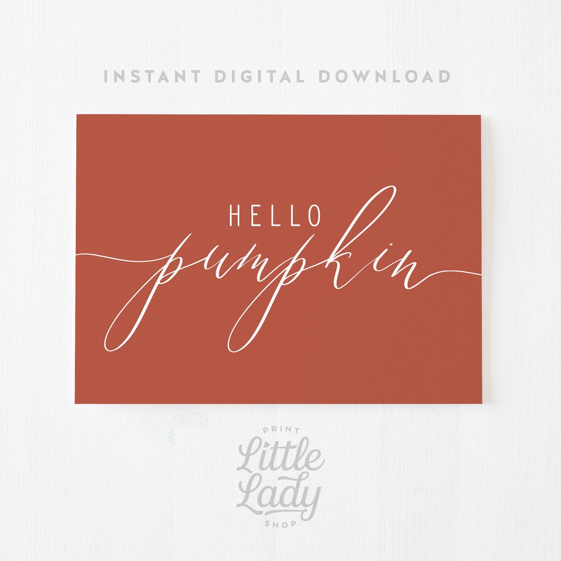 Hello Pumpkin Fall Print Fall Printable Art Rustic Fall - Etsy