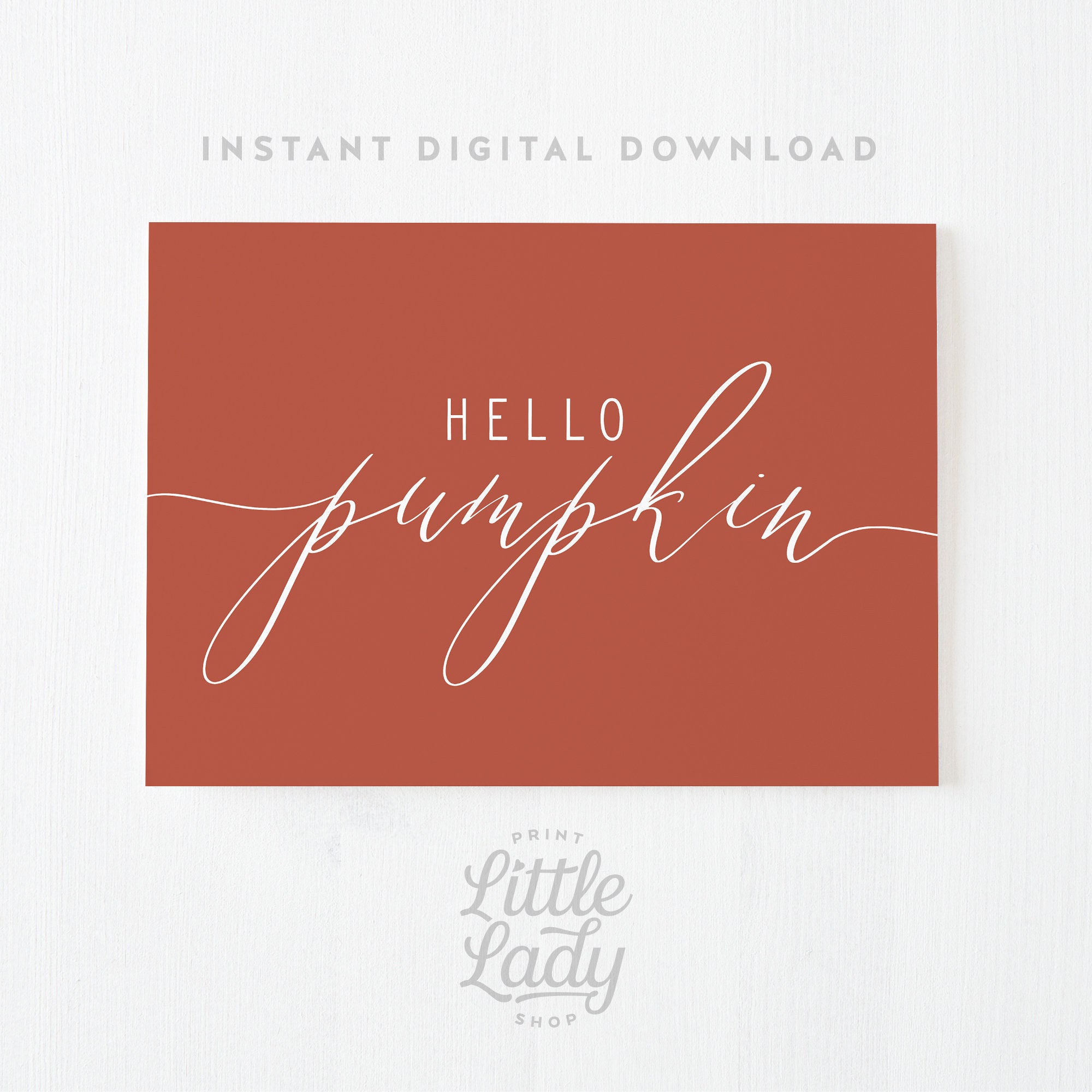 Hello Pumpkin Fall Print Fall Printable Art Rustic Fall - Etsy