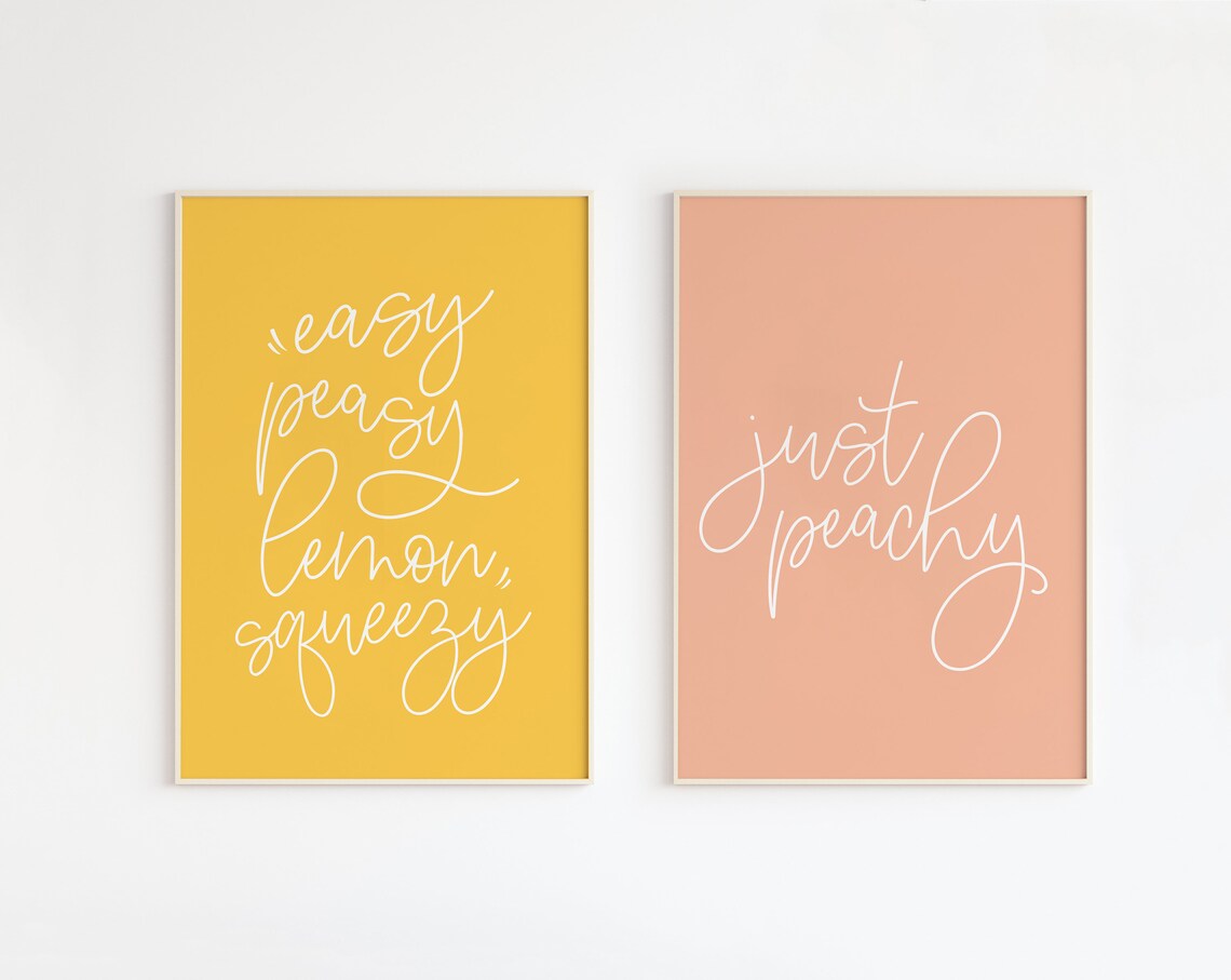 Easy Peasy Lemon Squeezy, Printable Wall Art, Kitchen Wall Art, Kitchen ...