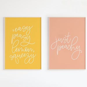 Easy Peasy Lemon Squeezy, Printable Wall Art, Kitchen Wall Art, Kitchen ...