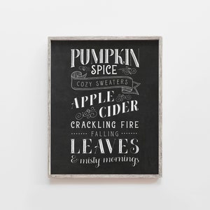 Fall Printable Art, Fall Party Decor, Pumpkin Spice Print, Fall ...