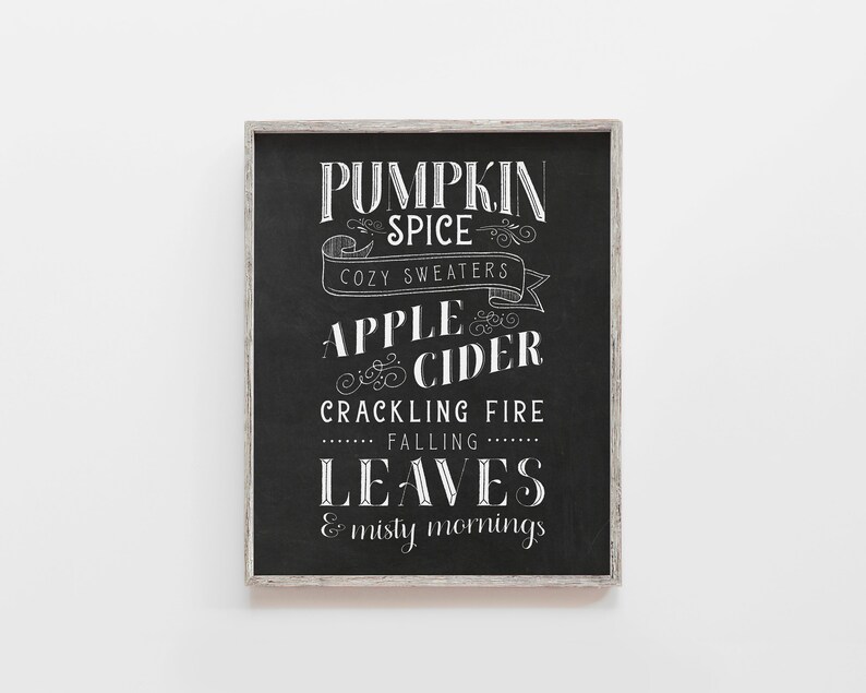 Fall Printable Art, Fall Party Decor, Pumpkin Spice Print, Fall ...