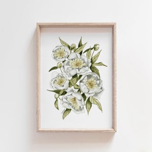 Spring Printable Wall Art, Floral Print, Peony Flowers Watercolour ...