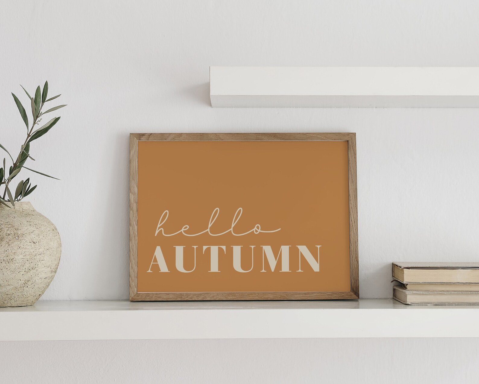 Hello Autumn Print, Fall Printable Wall Art, Orange Autumn Sign, Fall ...