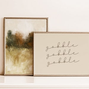 Gobble Thanksgiving Print, Autumn Printable Wall Art, Funny Turkey ...