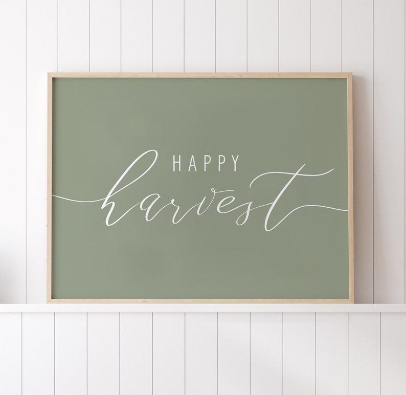 Happy Harvest Modern Fall Print Fall Wall Art Printable Art - Etsy