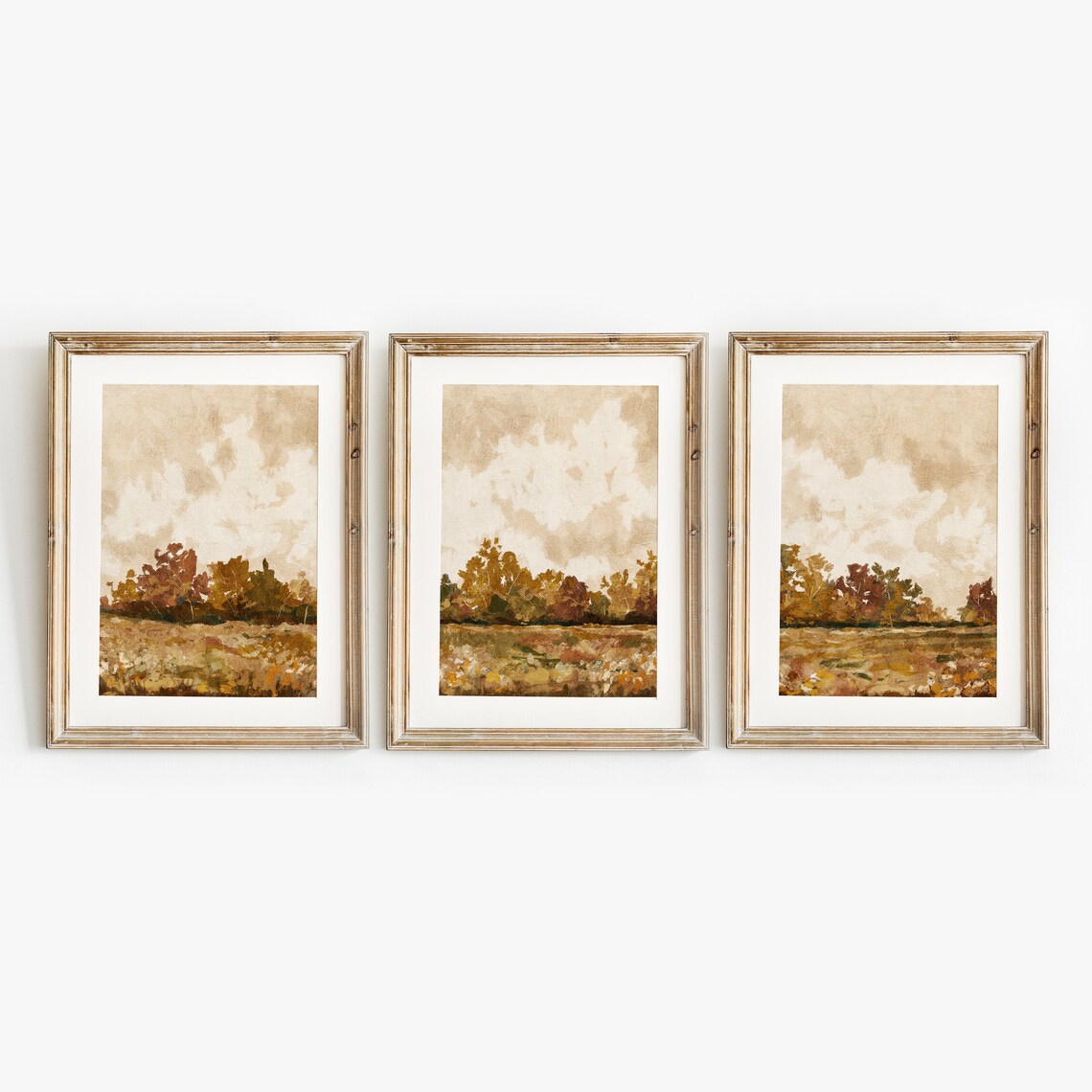 Fall Wall Art Landscape Set of 3 Prints, Autumn Printable Art, Rustic ...