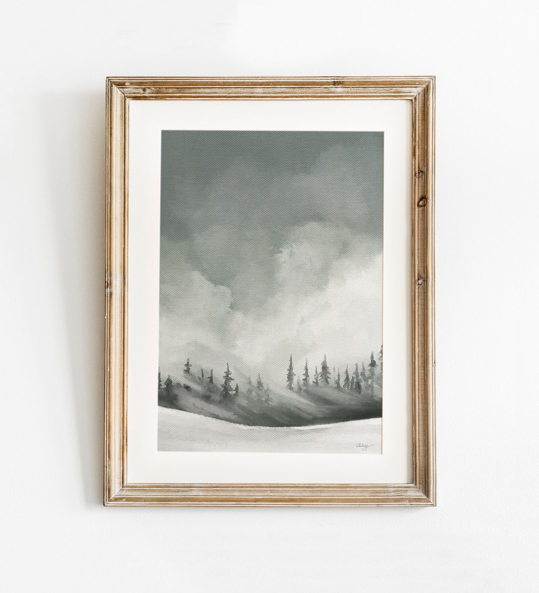 Stormy Winter Landscape Print, Winter Forest Landscape Printable Wall ...
